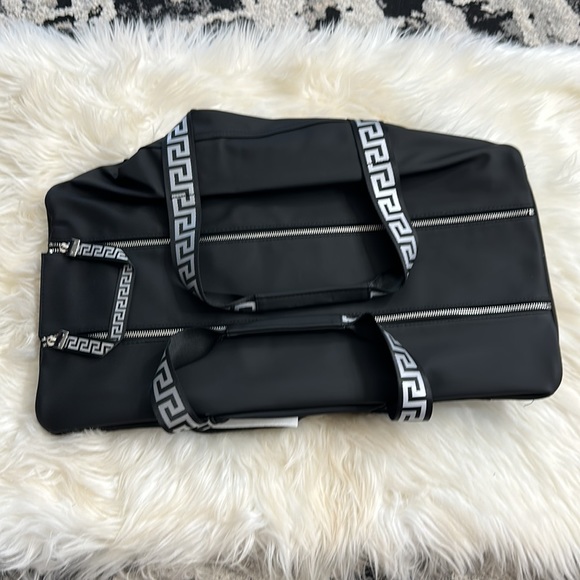 Versace | Bags | Versace Parfums Large Black Duffel Bag Weekender ...